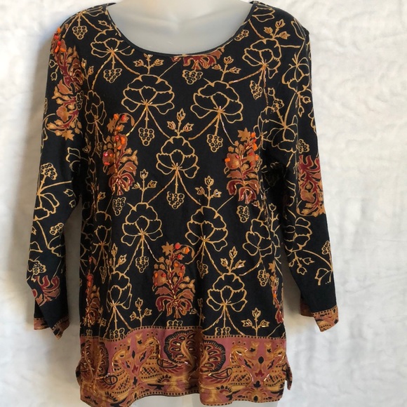 Jane Ashley | Tops | Plus Size Multi Colored Blouse With Beading | Poshmark